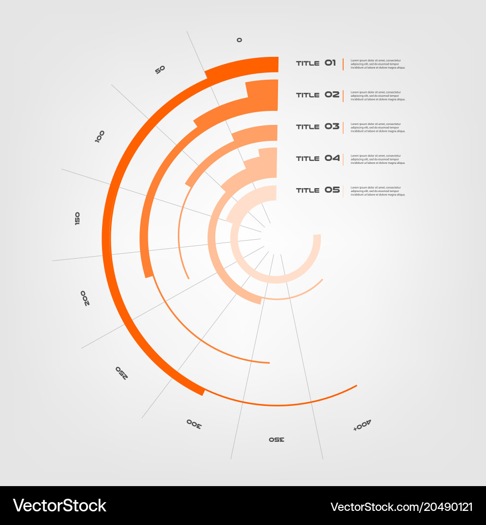 Sunburst chart color infographics step Royalty Free Vector