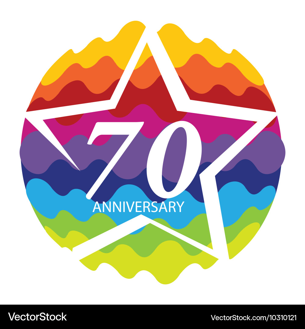 Template logo 70 anniversary Royalty Free Vector Image