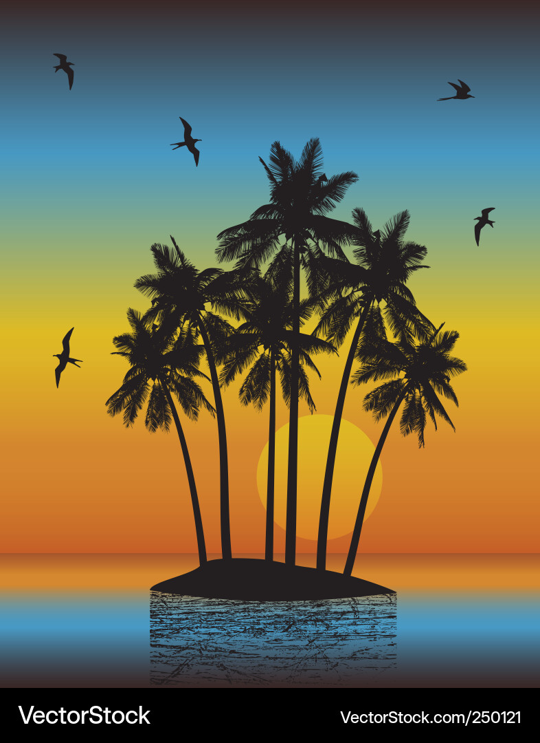 Tropical island Royalty Free Vector Image - VectorStock