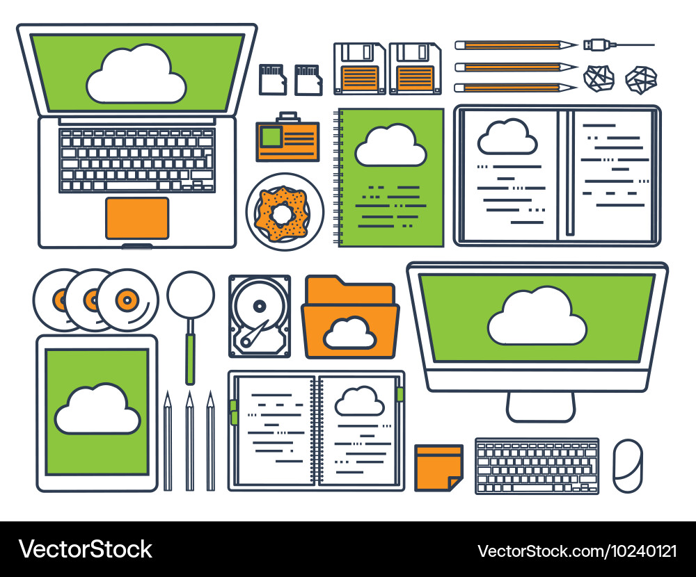 Workplace table Royalty Free Vector Image - VectorStock