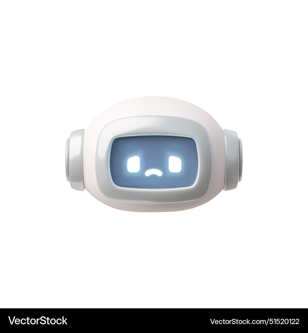 3d sad ai chatbot isolated Royalty Free Vector Image