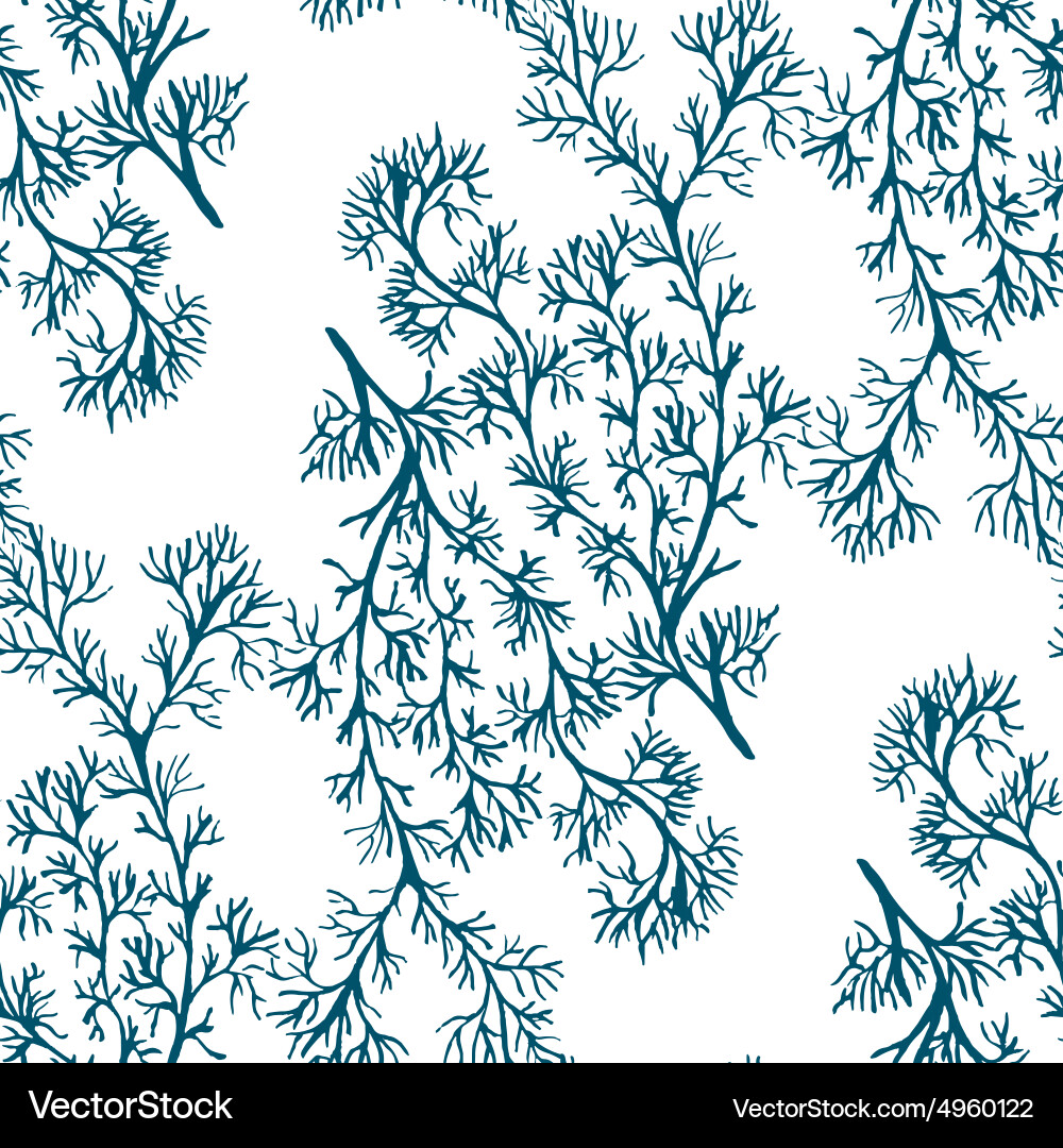 Blue coral pattern Royalty Free Vector Image - VectorStock