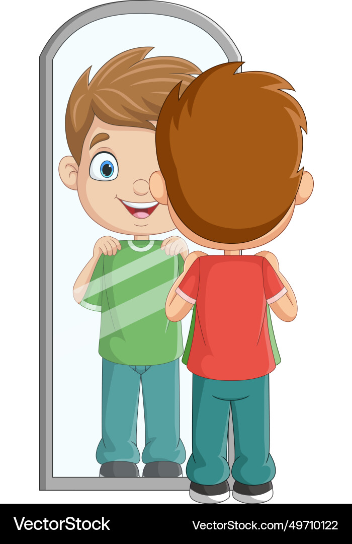 Looking In Mirror Cartoon