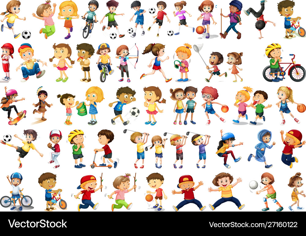 Children Playing Sports Royalty Free Vector Image