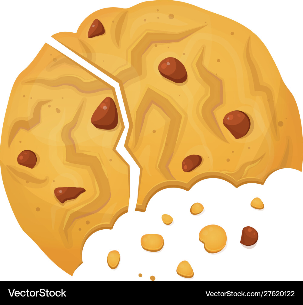 Delicious Broken Cookie Icon Royalty Free Vector Image