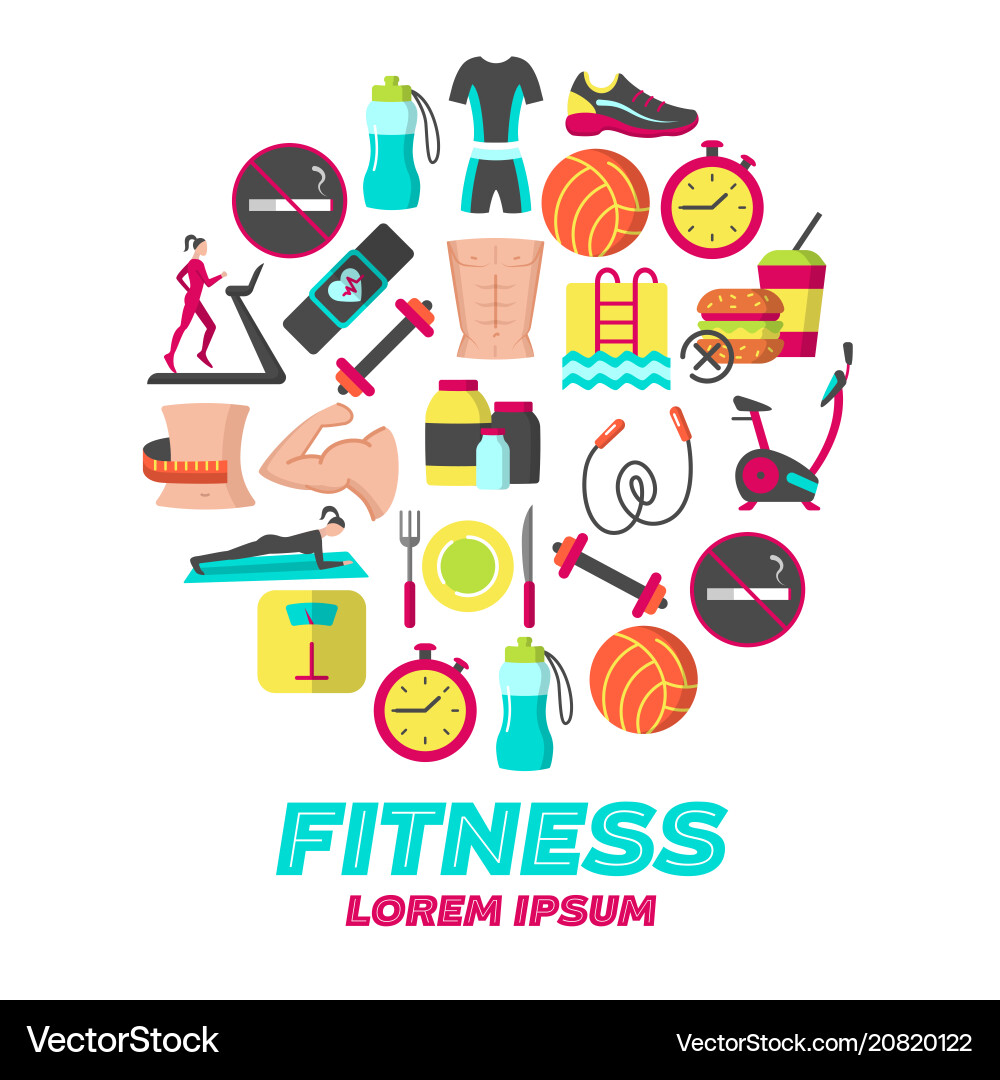 Fitness and health frame Royalty Free Vector Image