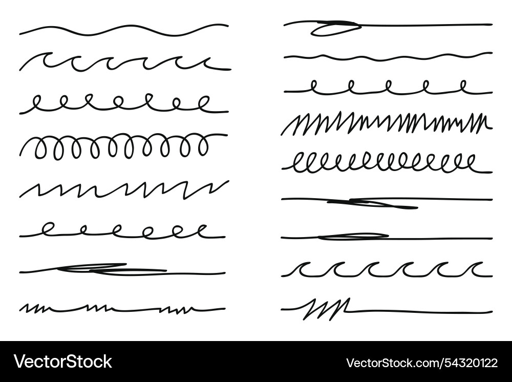Hand - drawn underline collections collection Vector Image
