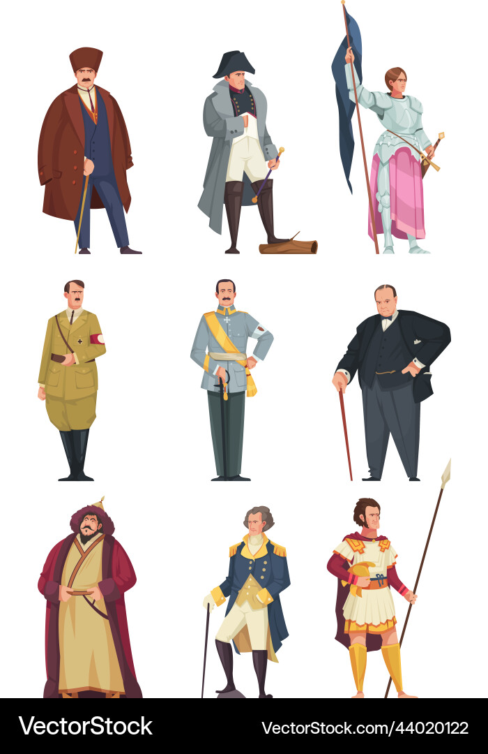 Historical Generals Icons Royalty Free Vector Image