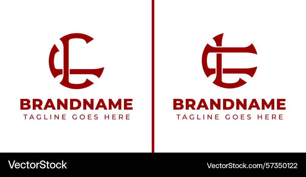 Letters cl and lc monogram logo suitable Vector Image