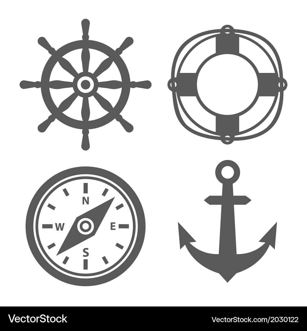 Marine icons Royalty Free Vector Image - VectorStock