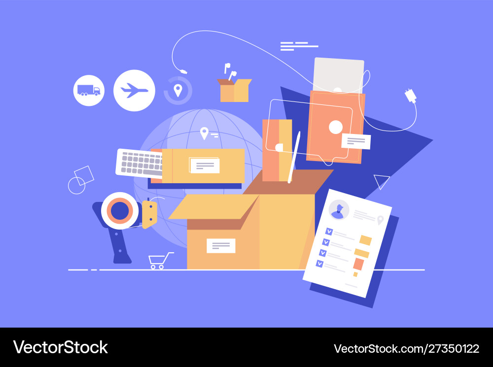 Modern package assembly Royalty Free Vector Image