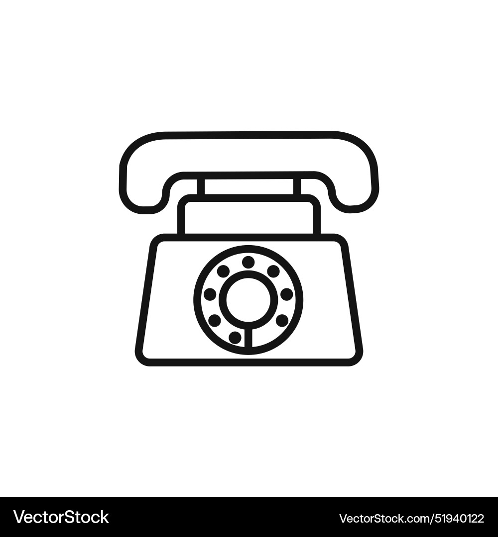 Old phone icon logo sign outline Royalty Free Vector Image
