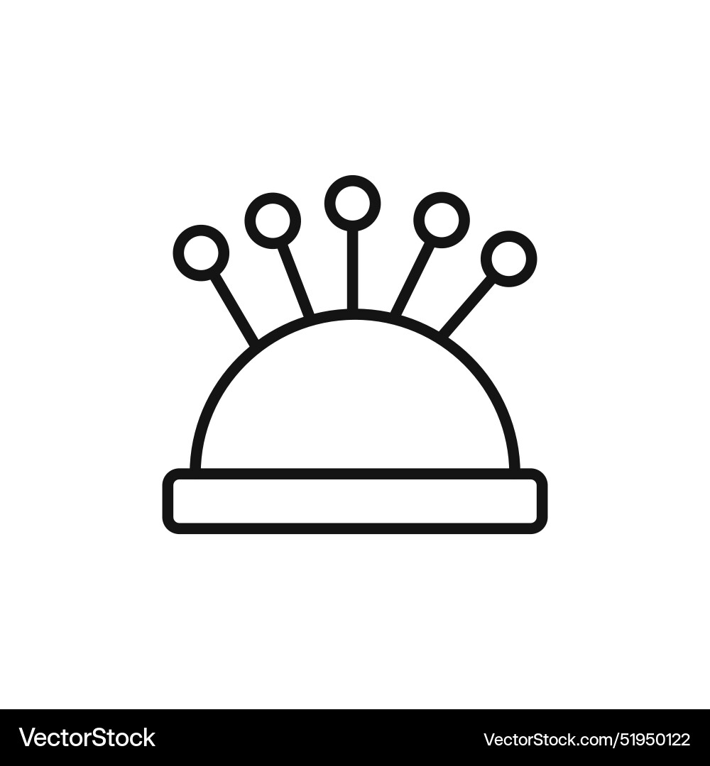 Pin cushion logo sign outline Royalty Free Vector Image