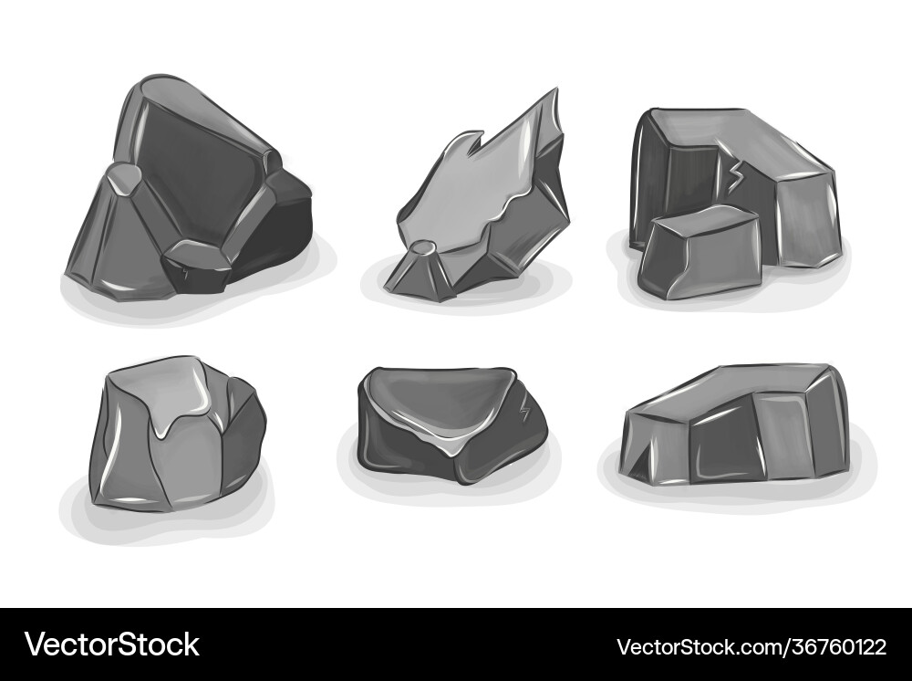 Rock stone collection Royalty Free Vector Image