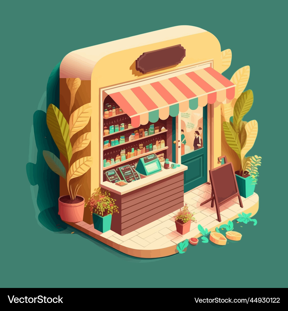 Small business store shop design restaurants Vector Image