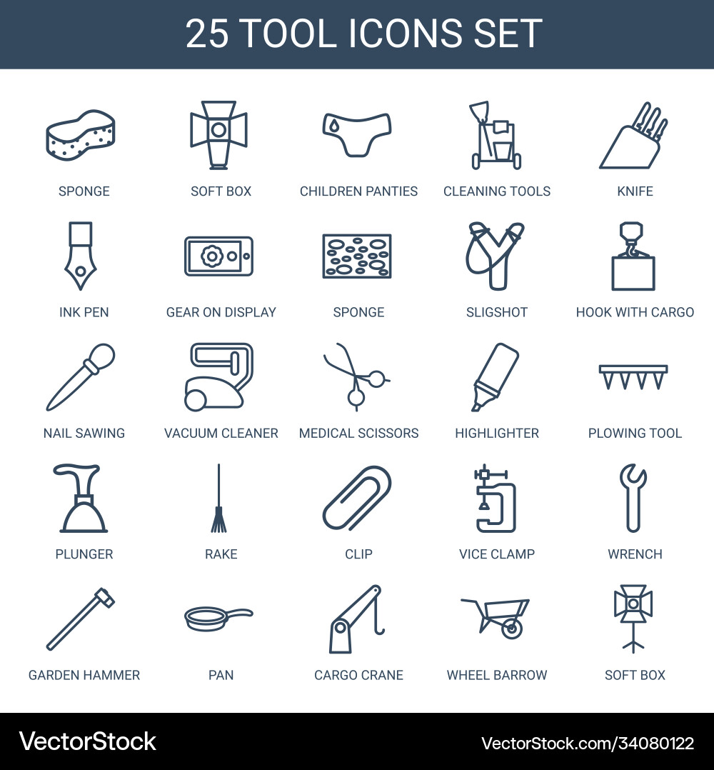 Werkzeug-Icons Lizenzfreies Vektorbild - VectorStock