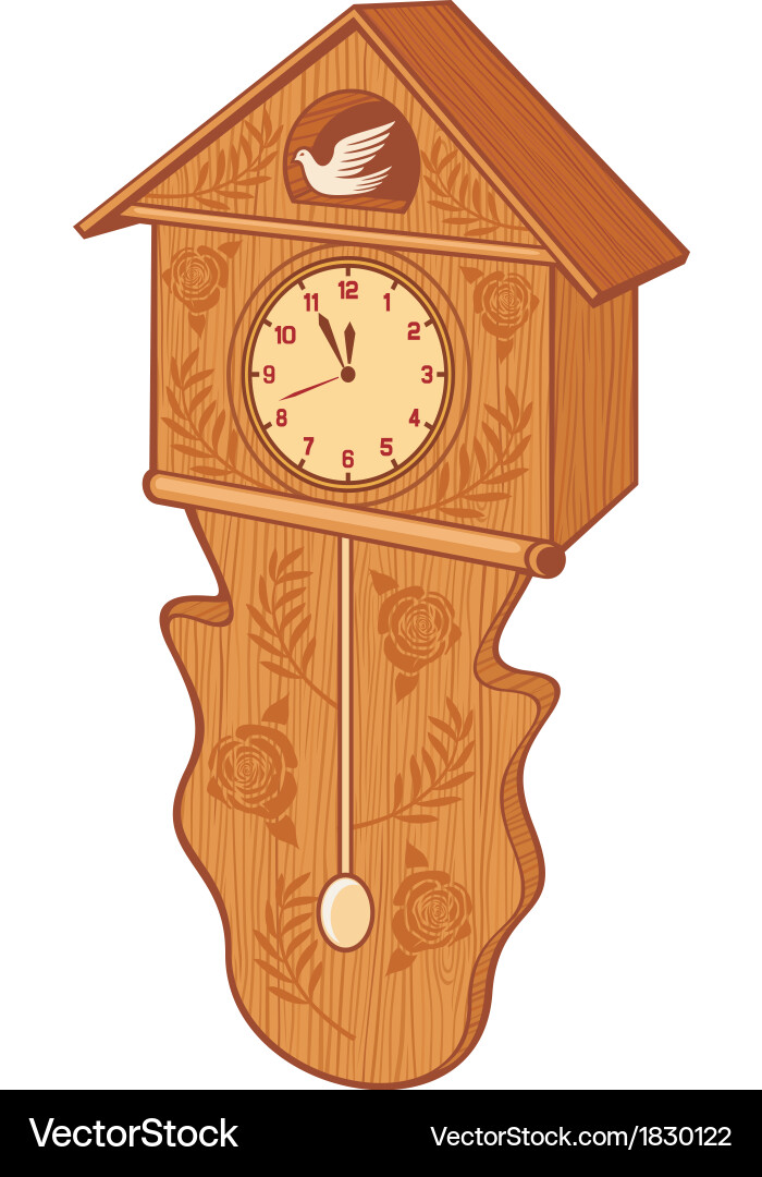 Wooden cuckoo clock Royalty Free Vector Image - VectorStock