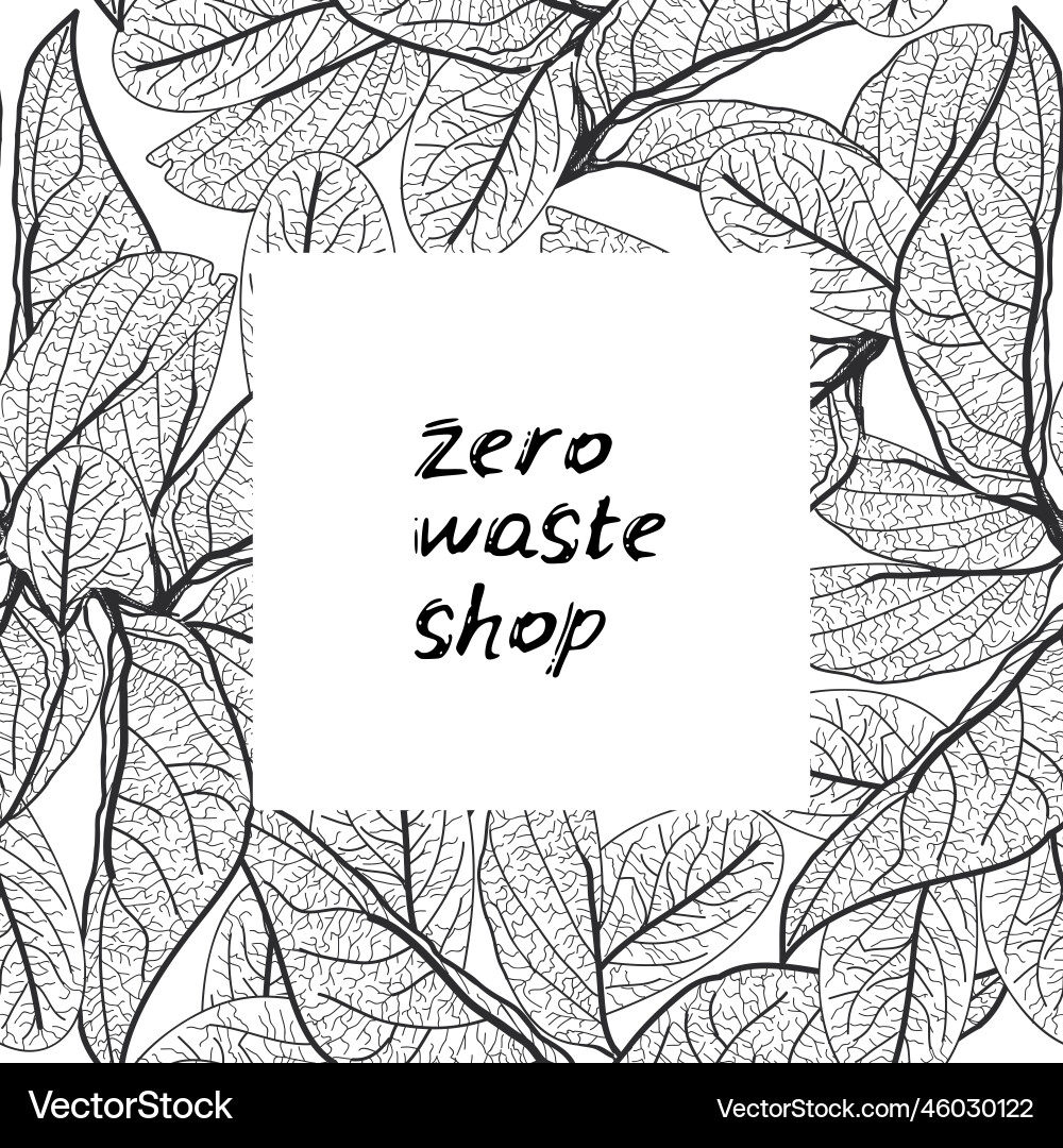 Zero waste shop logo black text calligraphy Vector Image