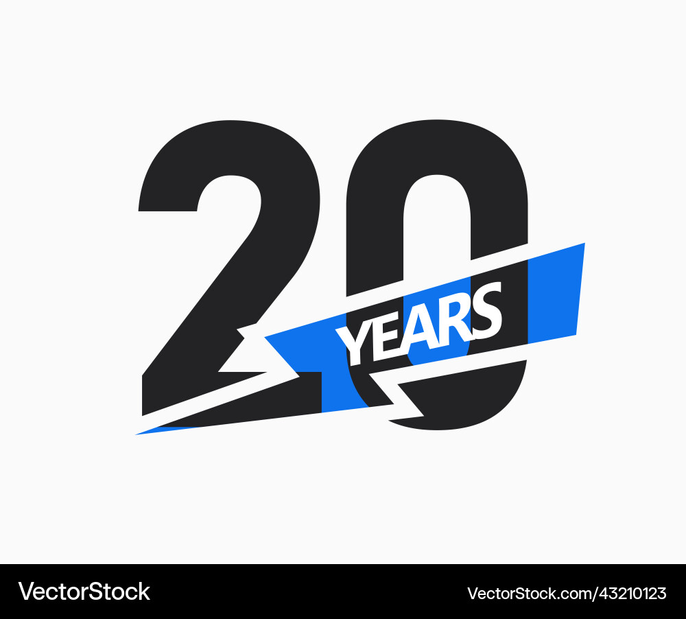20th Anniversary Celebration Logo Royalty Free Vector Image