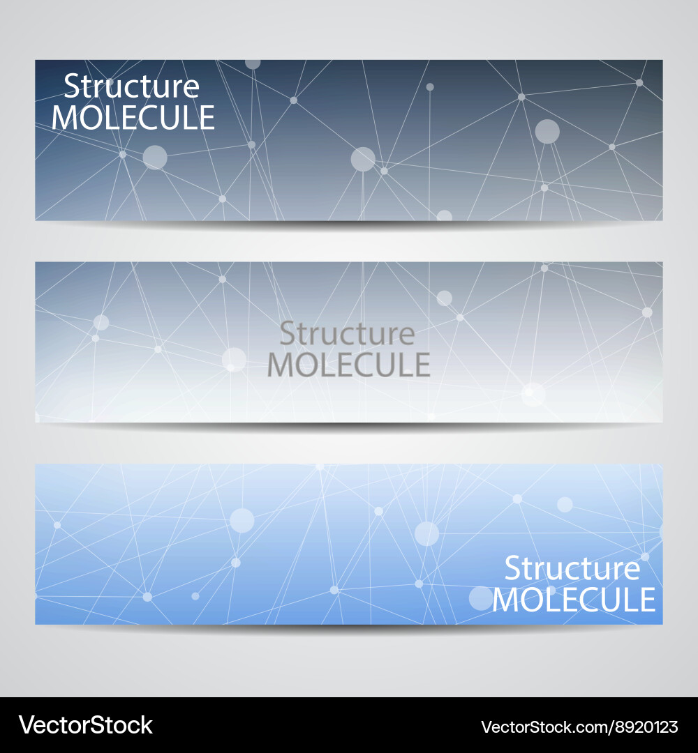 Abstract geometric banners molecule Royalty Free Vector