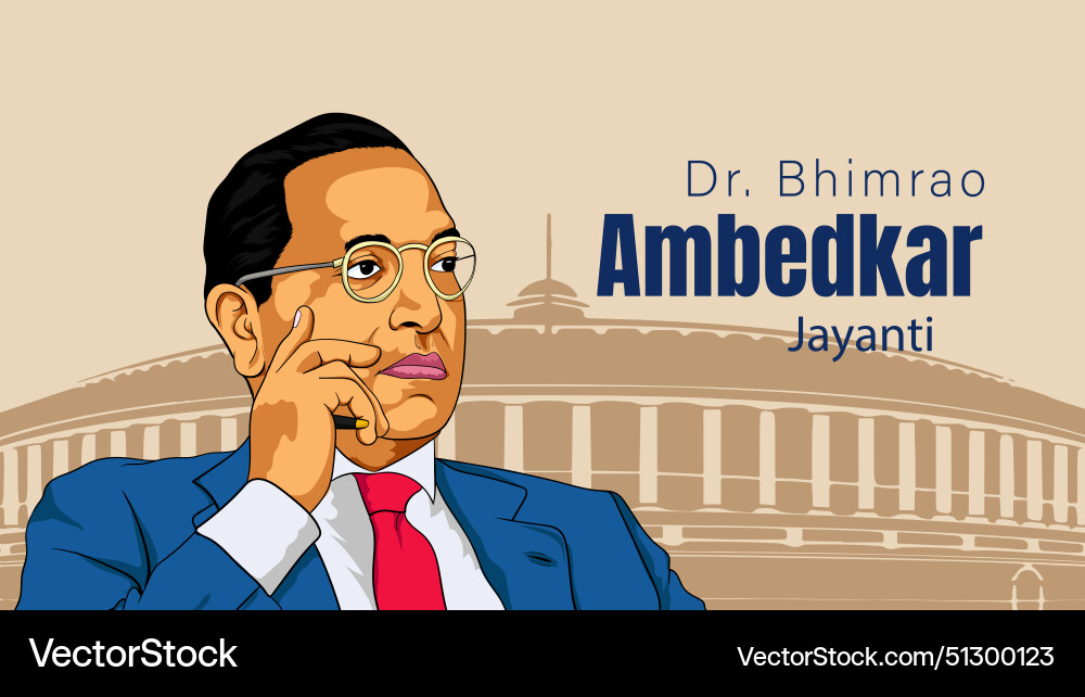 Banner design of ambedkar ji image Royalty Free Vector Image