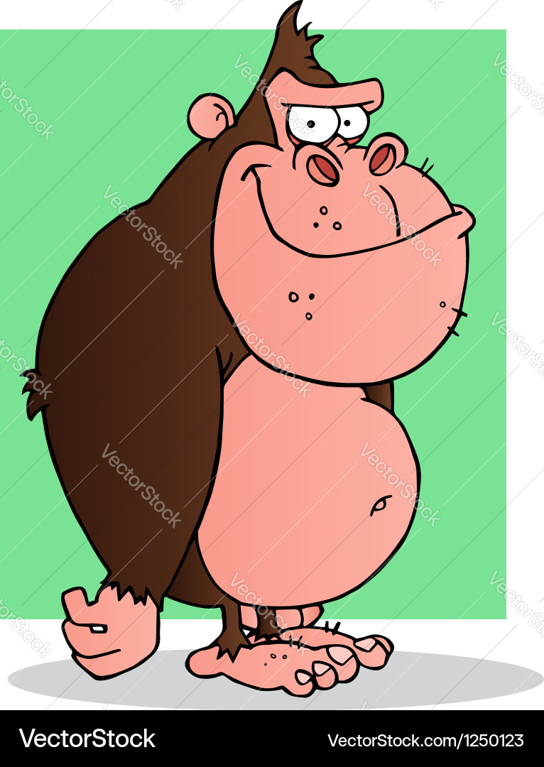 Brown gorilla cartoon character Royalty Free Vector Image
