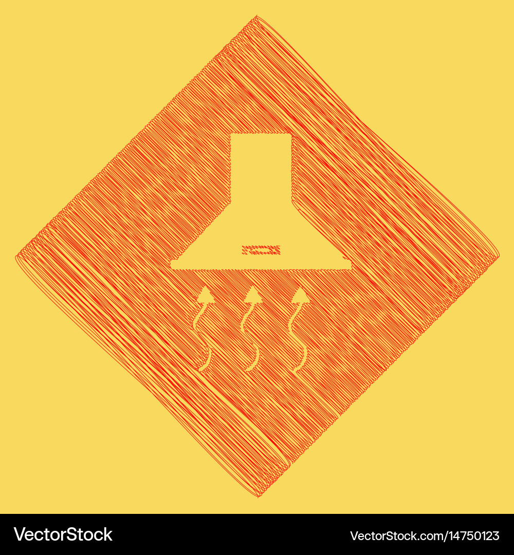 Exhaust hood range kitchen ventilation sign Vector Image