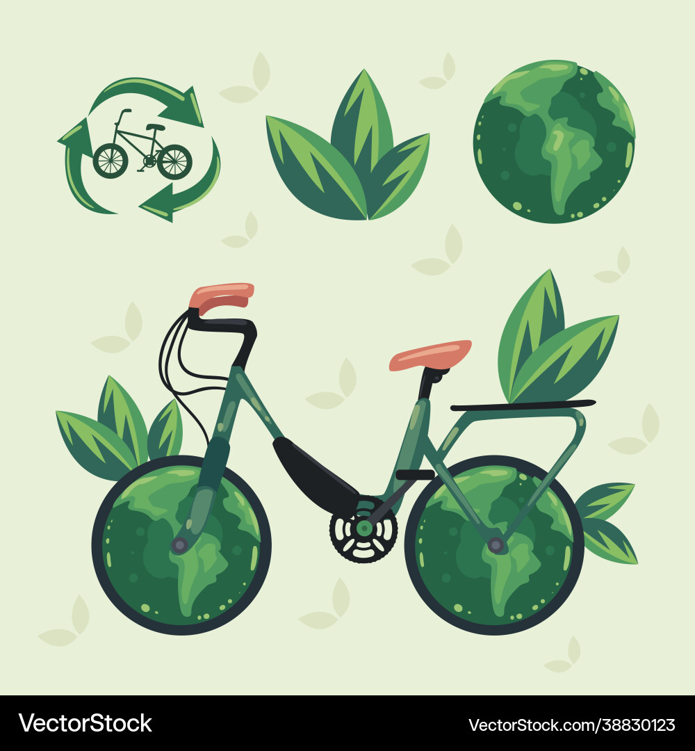 Four eco friendly icons Royalty Free Vector Image