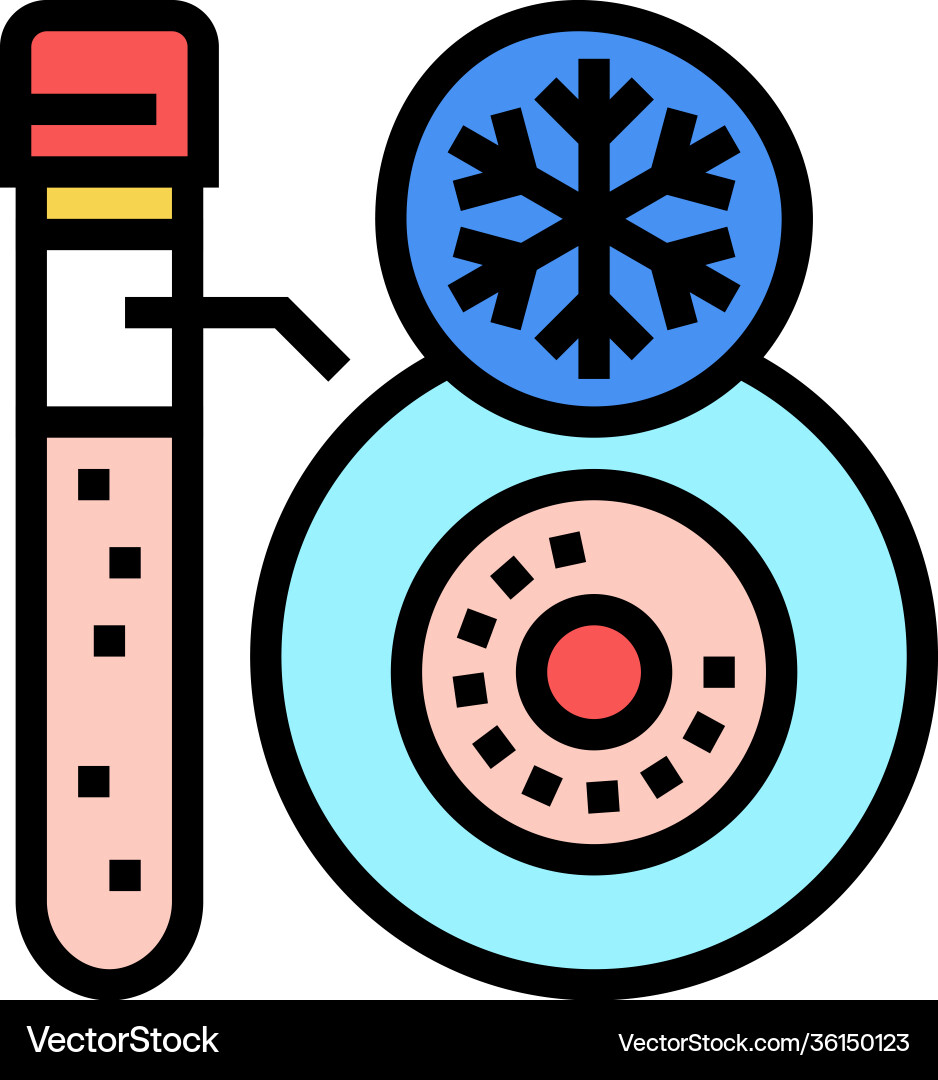 Freezing embryo color icon Royalty Free Vector Image
