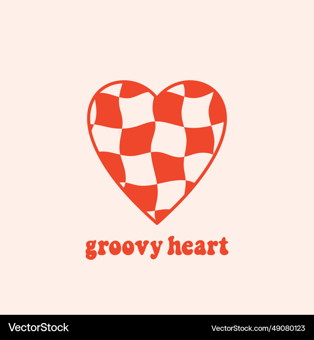 Groovy heart Royalty Free Vector Image - VectorStock