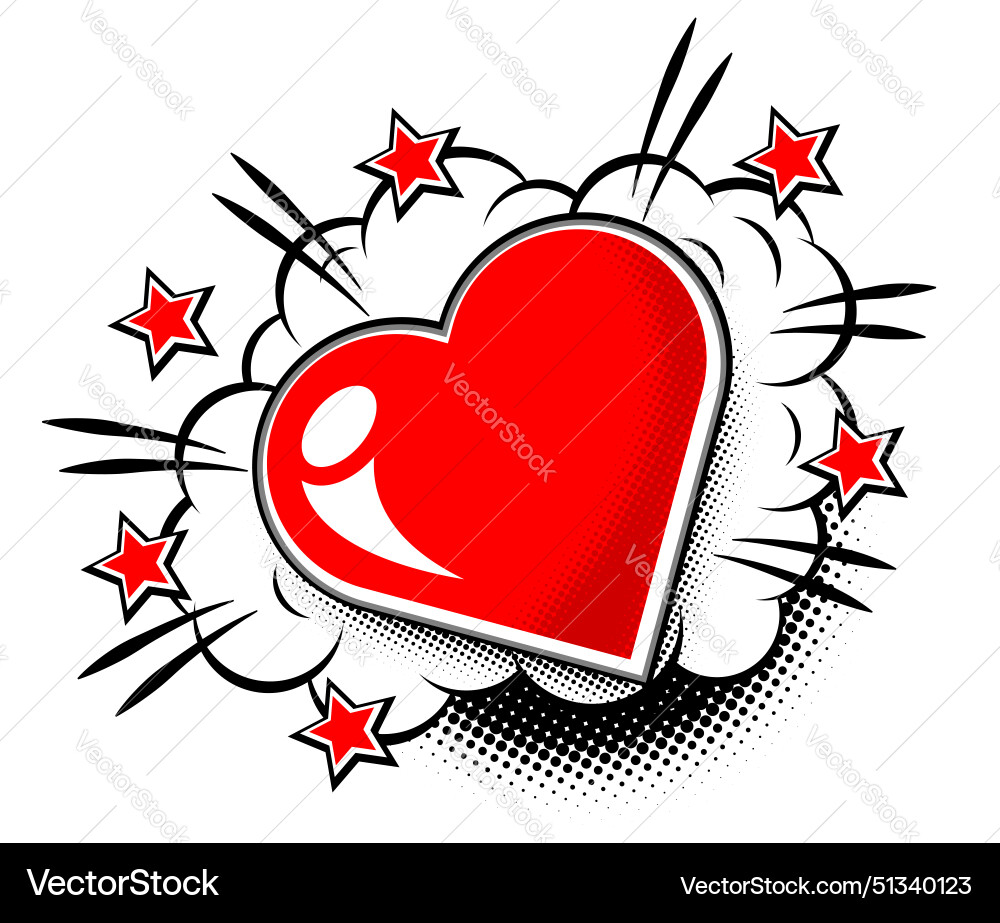 Heart in pop art style Royalty Free Vector Image