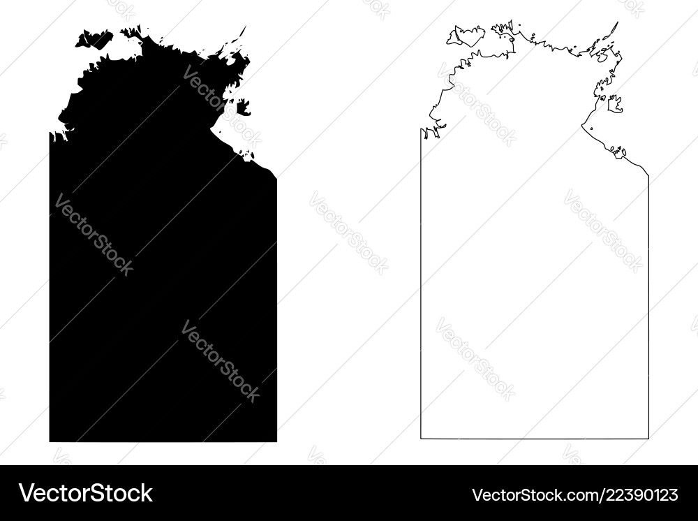 Northern territory map Royalty Free Vector Image