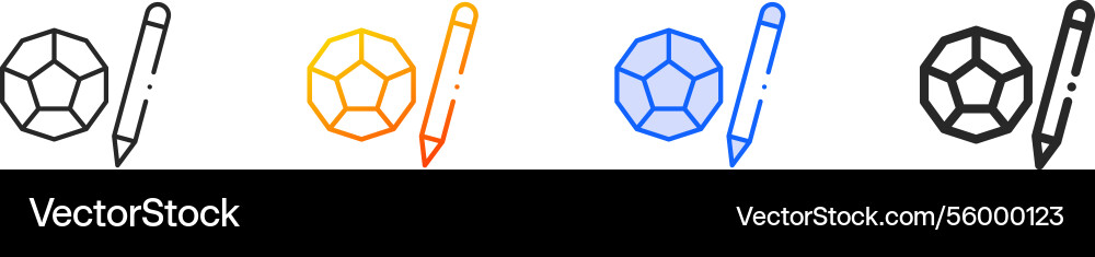 Role playing iconthin linear gradient blue stroke Vector Image