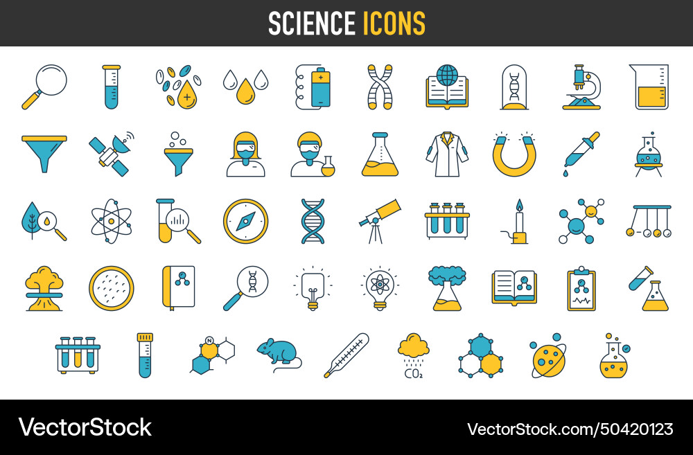 Science icon set Royalty Free Vector Image - VectorStock