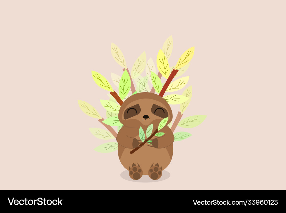 Slow loris brings a stick wood Royalty Free Vector Image