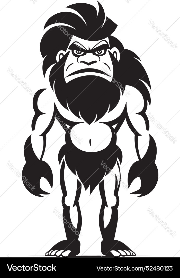 Stoneage steve cartoon caveman logo design flint Vector Image