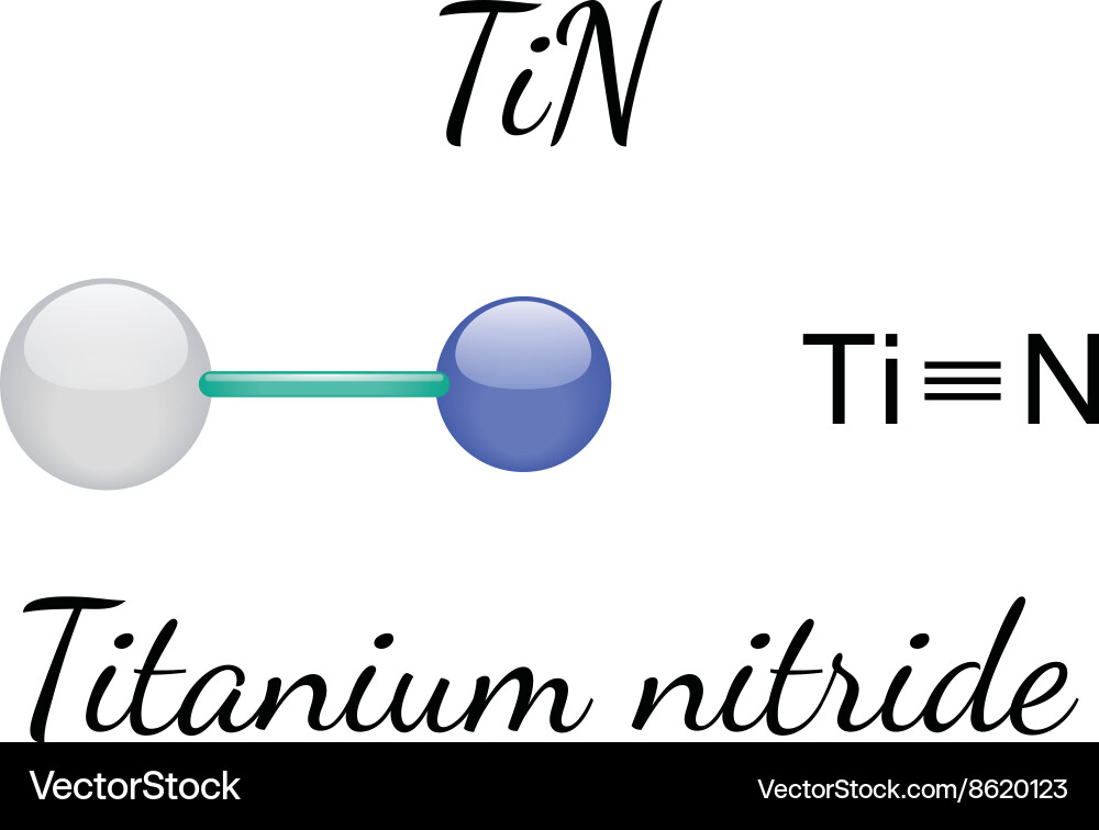 Tin titanium nitride molecule Royalty Free Vector Image