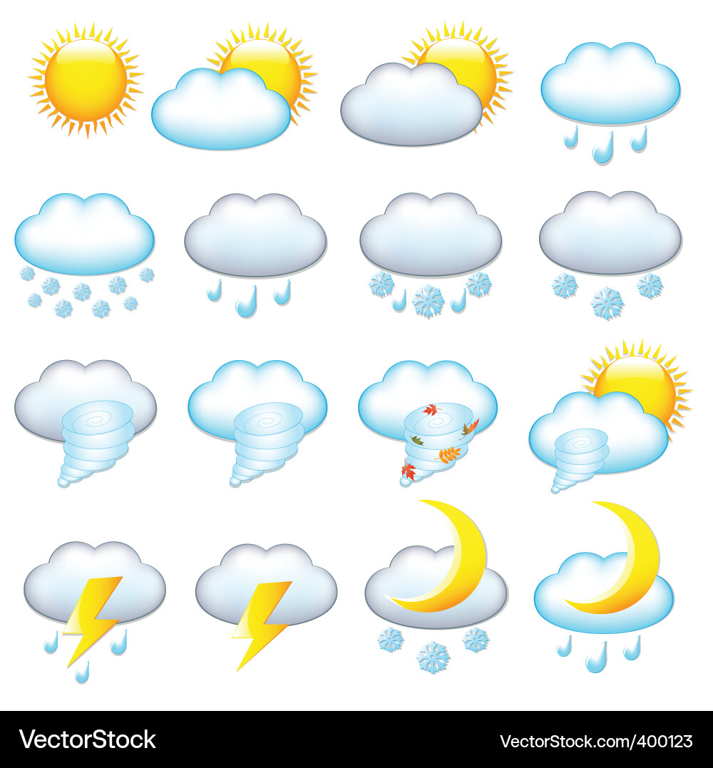 Weather Icon Set Royalty Free Vector Image - VectorStock