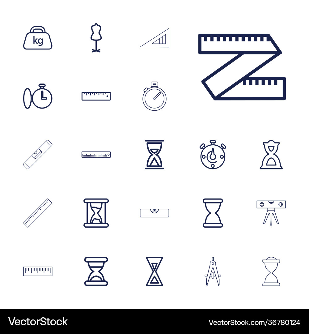 22 measure icons Royalty Free Vector Image - VectorStock