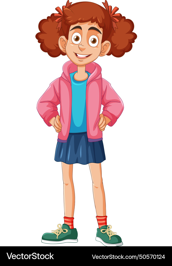 A happy confident young girl Royalty Free Vector Image