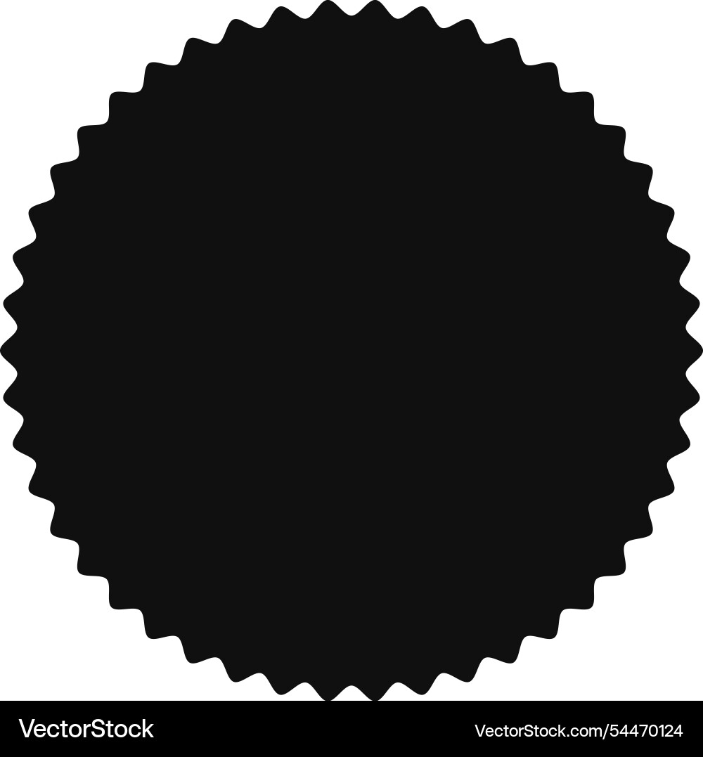 Black round label with spiky edges provides Vector Image