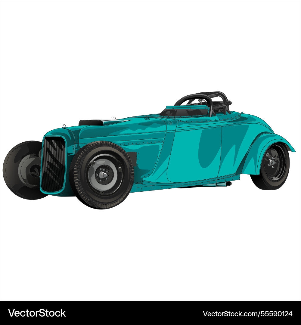 Blue drag racing car with black strip Royalty Free Vector