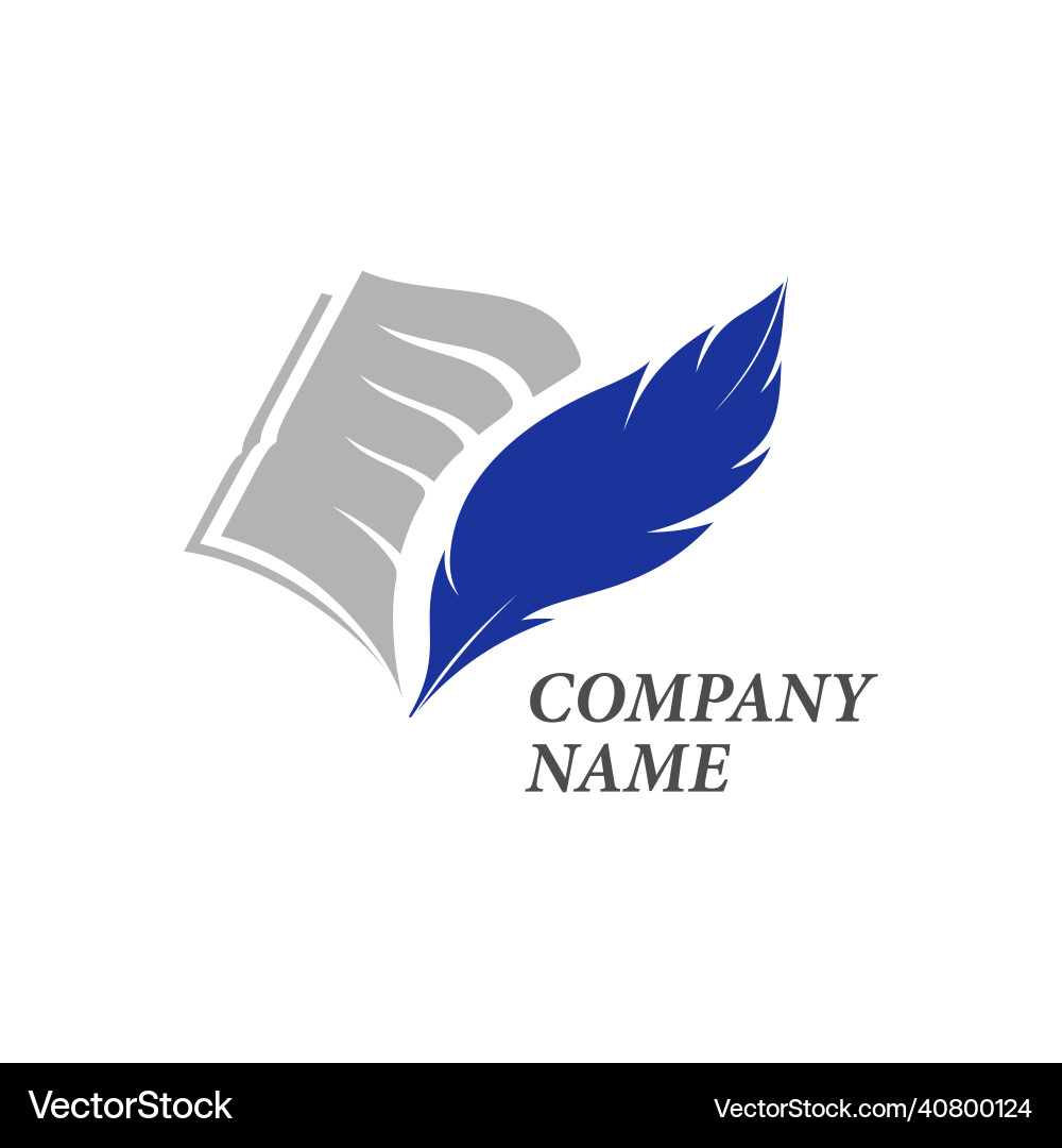 Blue pen for writing with an open book vintage Vector Image