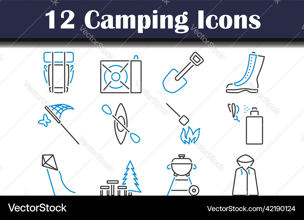 Camping icon set Royalty Free Vector Image - VectorStock