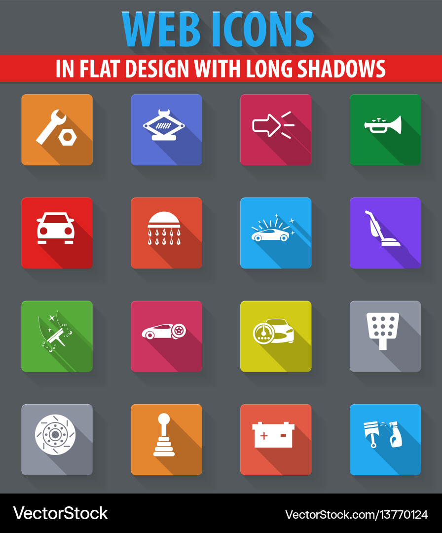 Car shop icons set Royalty Free Vector Image - VectorStock