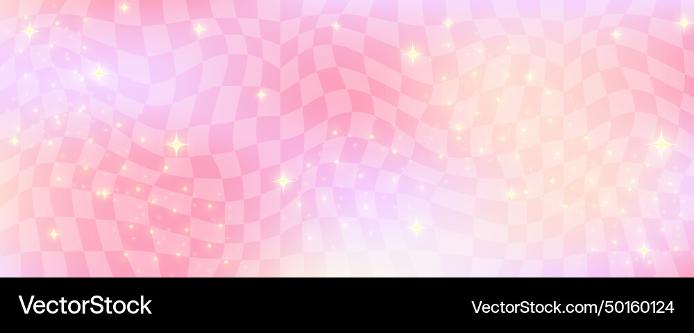 Checkerboard wavy pattern retro warp chessboard Vector Image