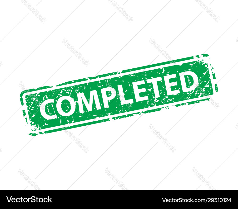 Completed sign sticker stamp texture Royalty Free Vector