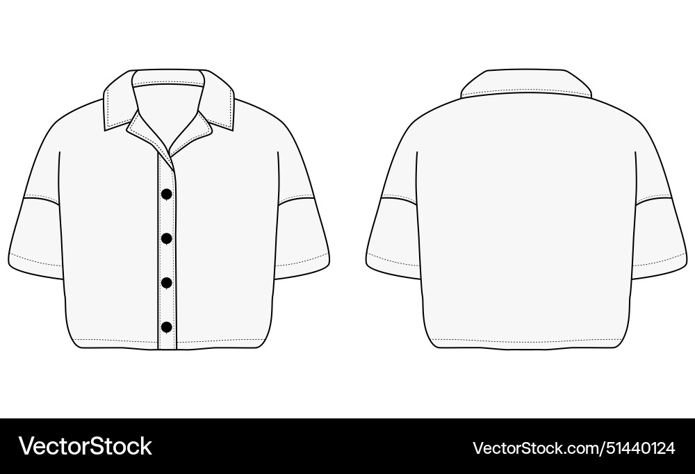 Cropped shirt technical fashion Royalty Free Vector Image