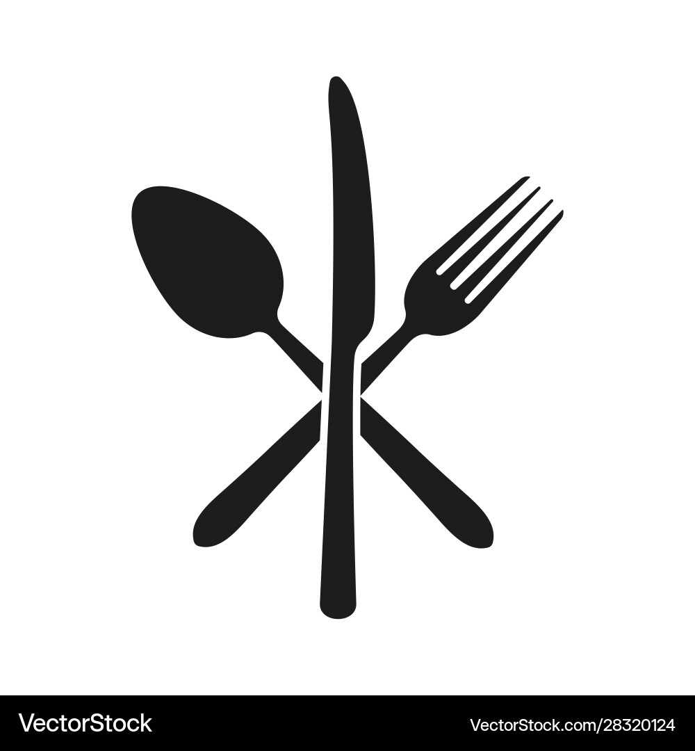 Crossed knife fork Royalty Free Vector Image - VectorStock