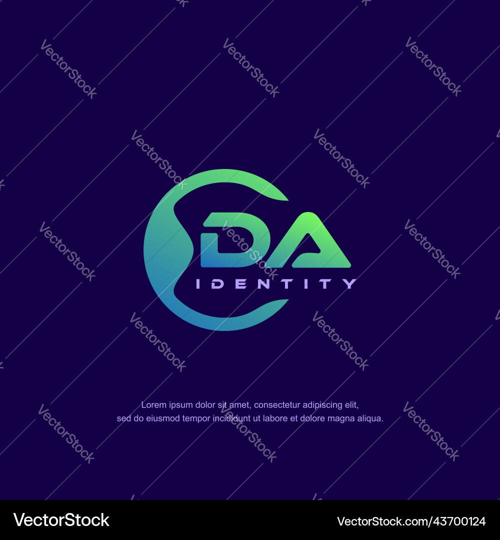 Da initial letter circular line logo template Vector Image